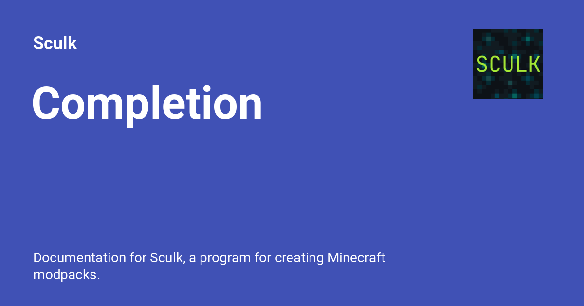 Completion - Sculk